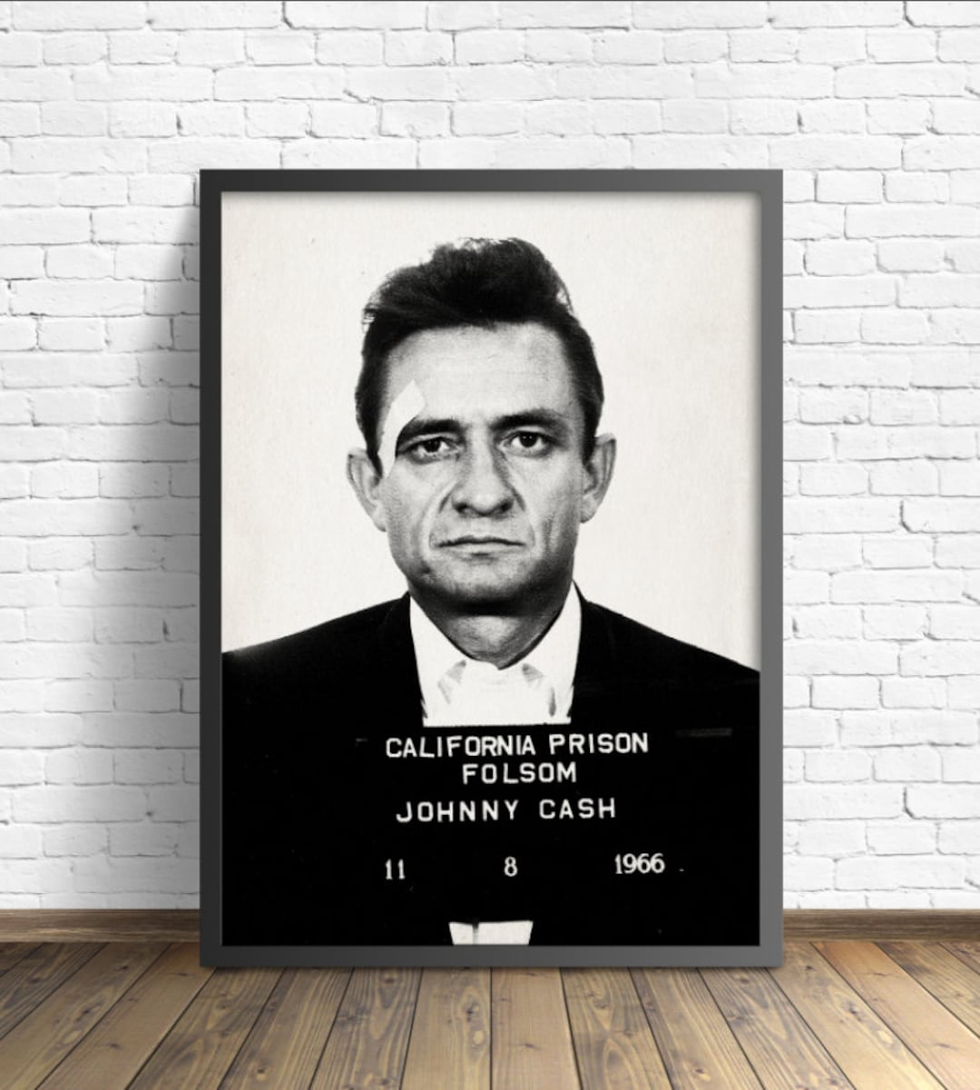 Johnny Cash Mugshot 1966 Engraving - Free Shipping - Etsy