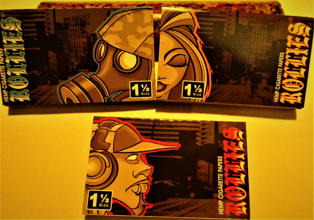 3 Packs Rollies 1 1/2 Hemp Cigarette Rolling Papers Hard to Find Rare ...