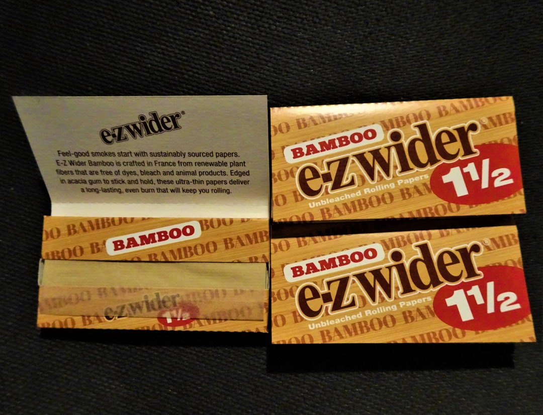 E-Z Wider Bamboo Cigarette Rolling Paper 1 1/2 Size 24 Leaves 3 Packs ...