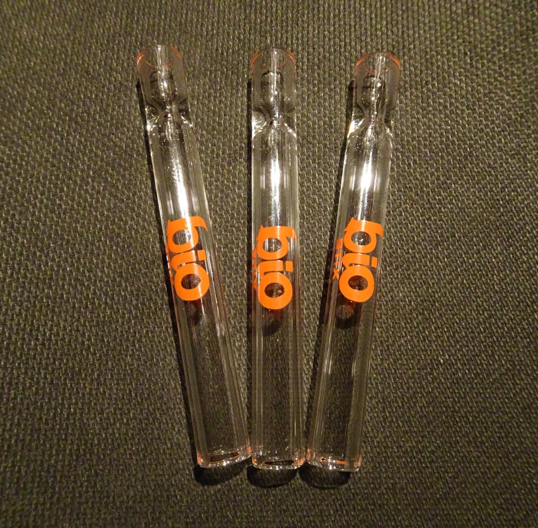 3 (three) 12mm Clear Glass Bat One Hitter Bat Large Chillum High ...
