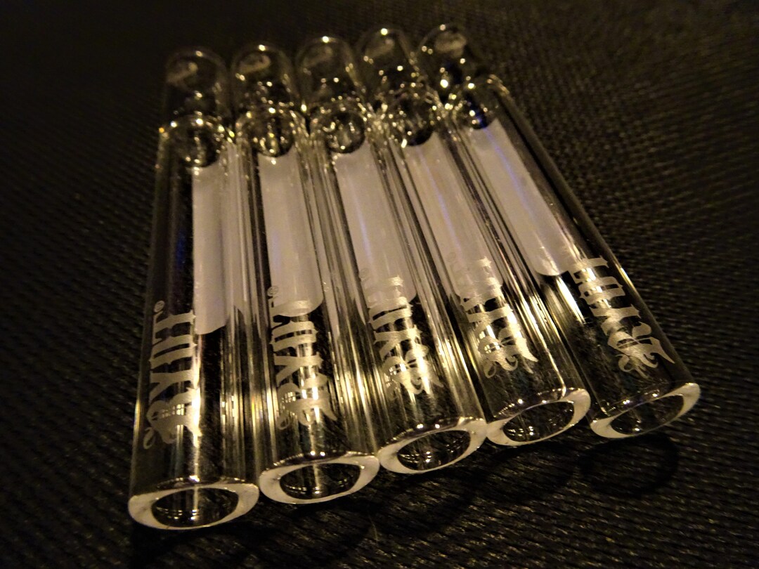 5 (five) 12mm Clear Glass Bat One Hitter Bat Large Chillum High Quality ...