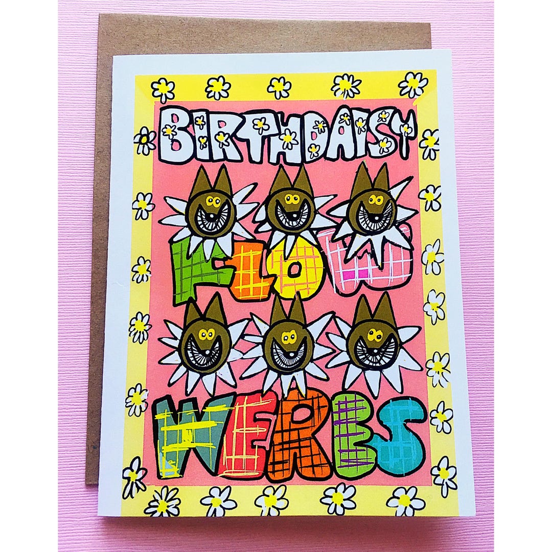 Werewolf Flower Birthdaisy Card | Funny Birthday Halloween Greeting ...
