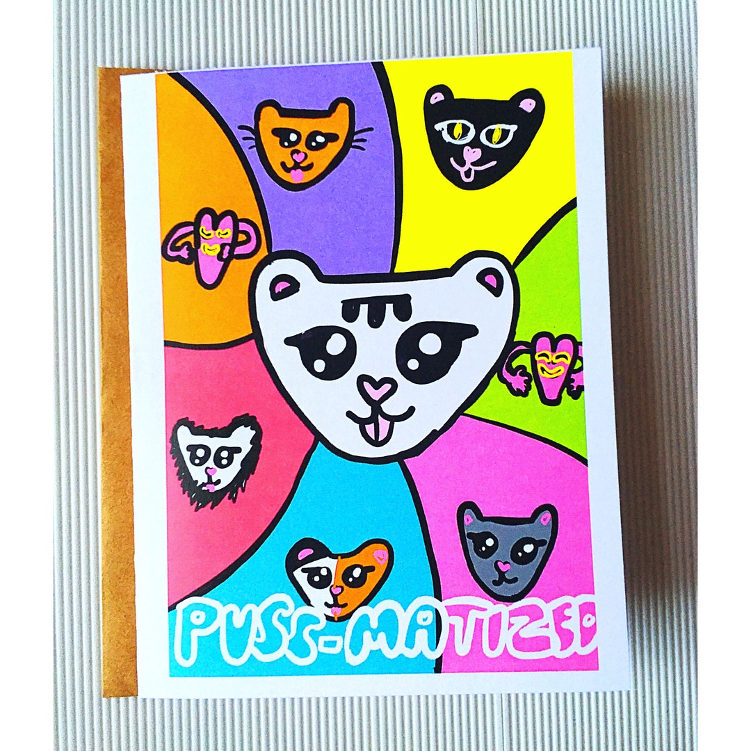 Puss Matized Cat Card Sex Card Naughty Card Catmom Catdad Etsy