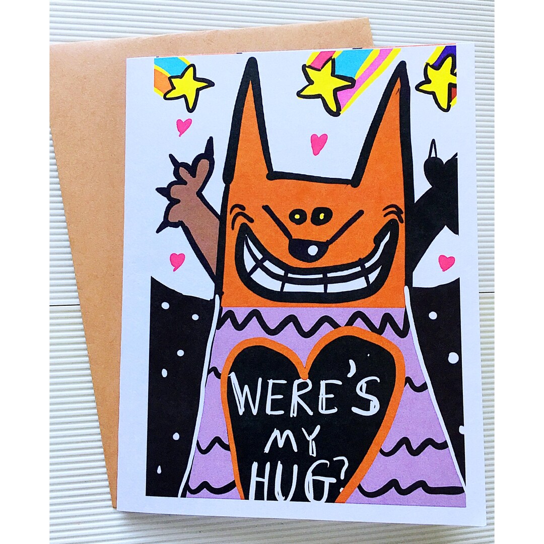 WERES My Hug Werewolf Hug Card-emotional Support Animal Vampire Dog ...