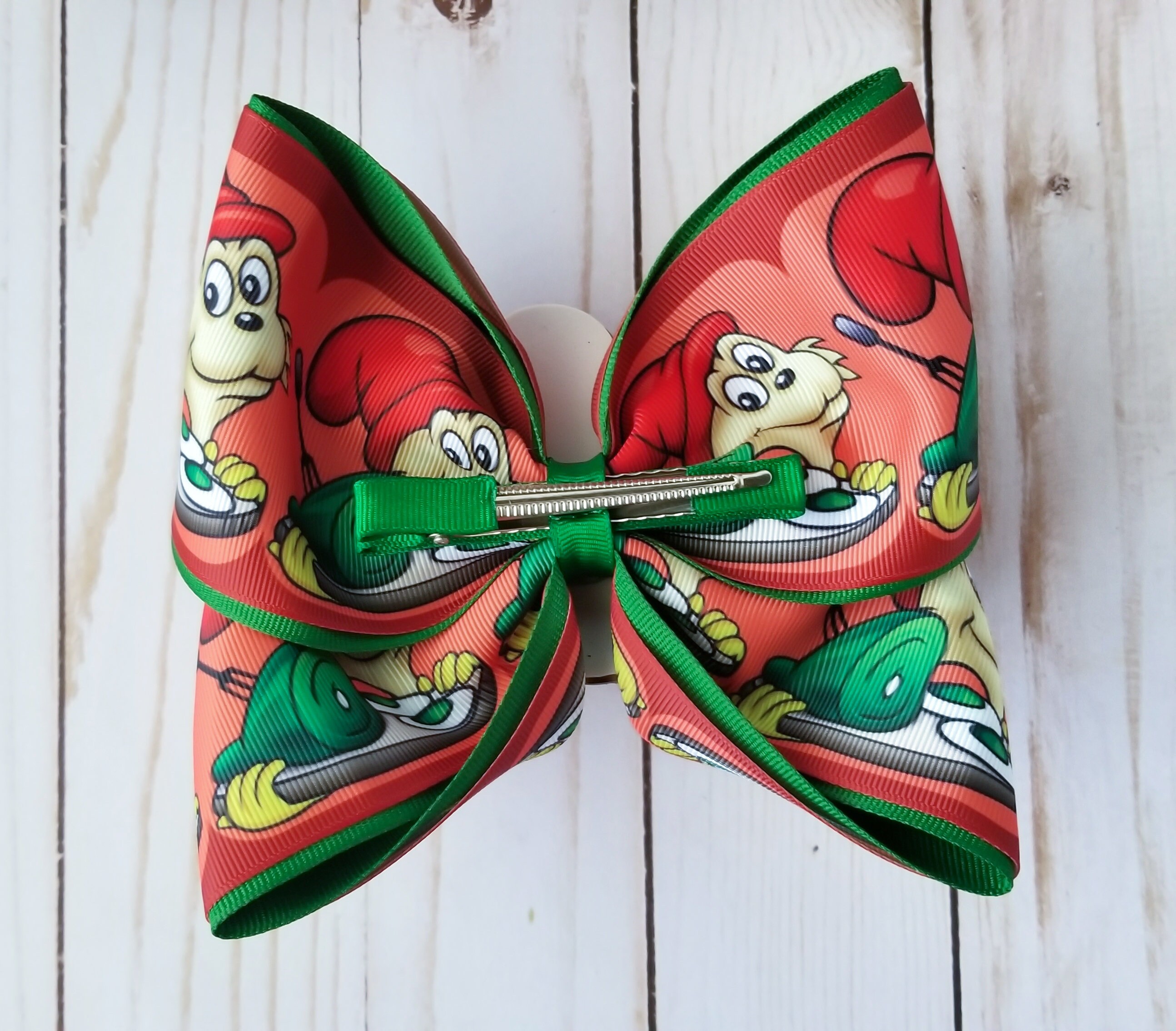 Green Eggs & Ham Hair Bow, Dr Seuss Hair Bow, Boutique Hair Bow, Big ...