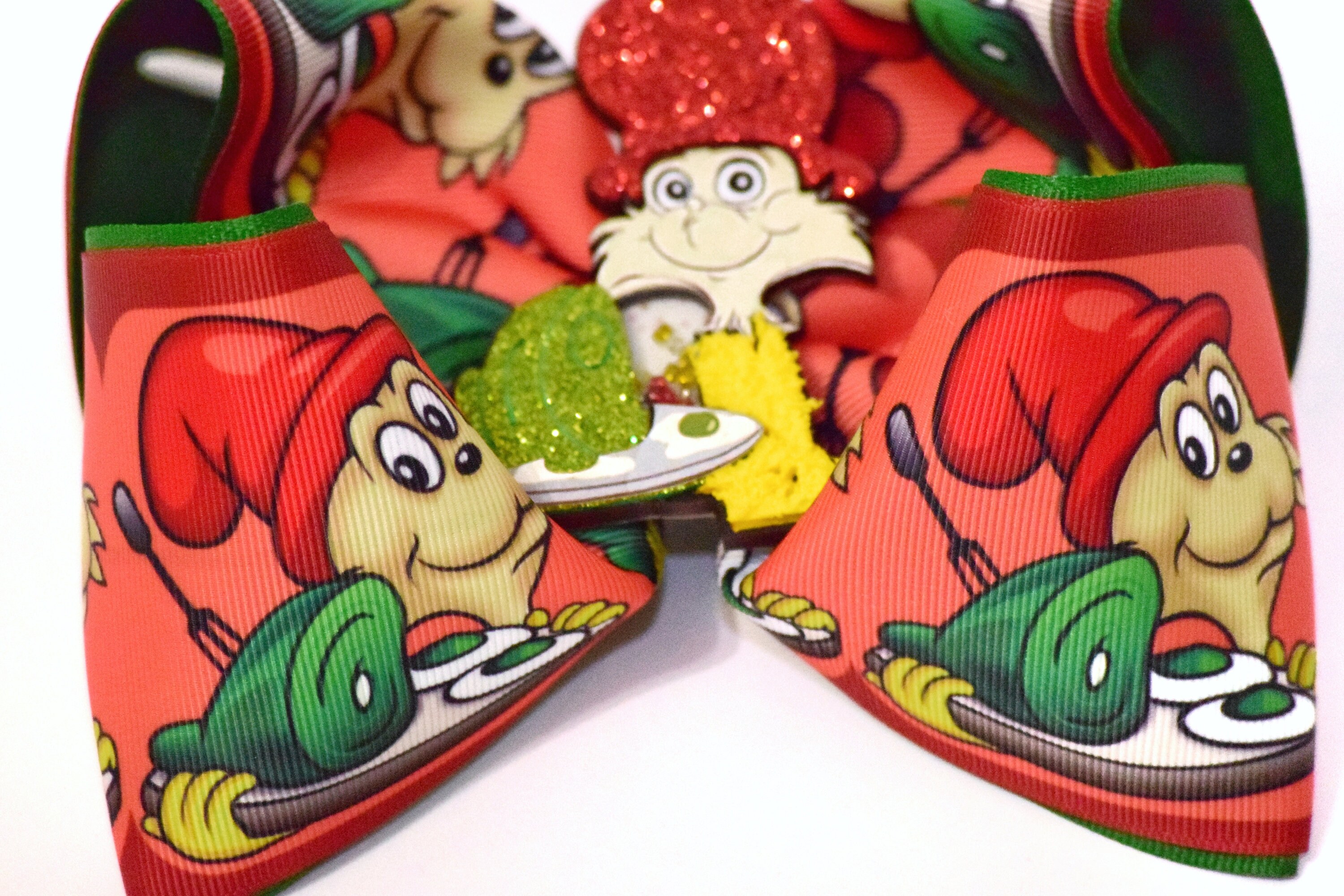 Green Eggs & Ham Hair Bow, Dr Seuss Hair Bow, Boutique Hair Bow, Big ...