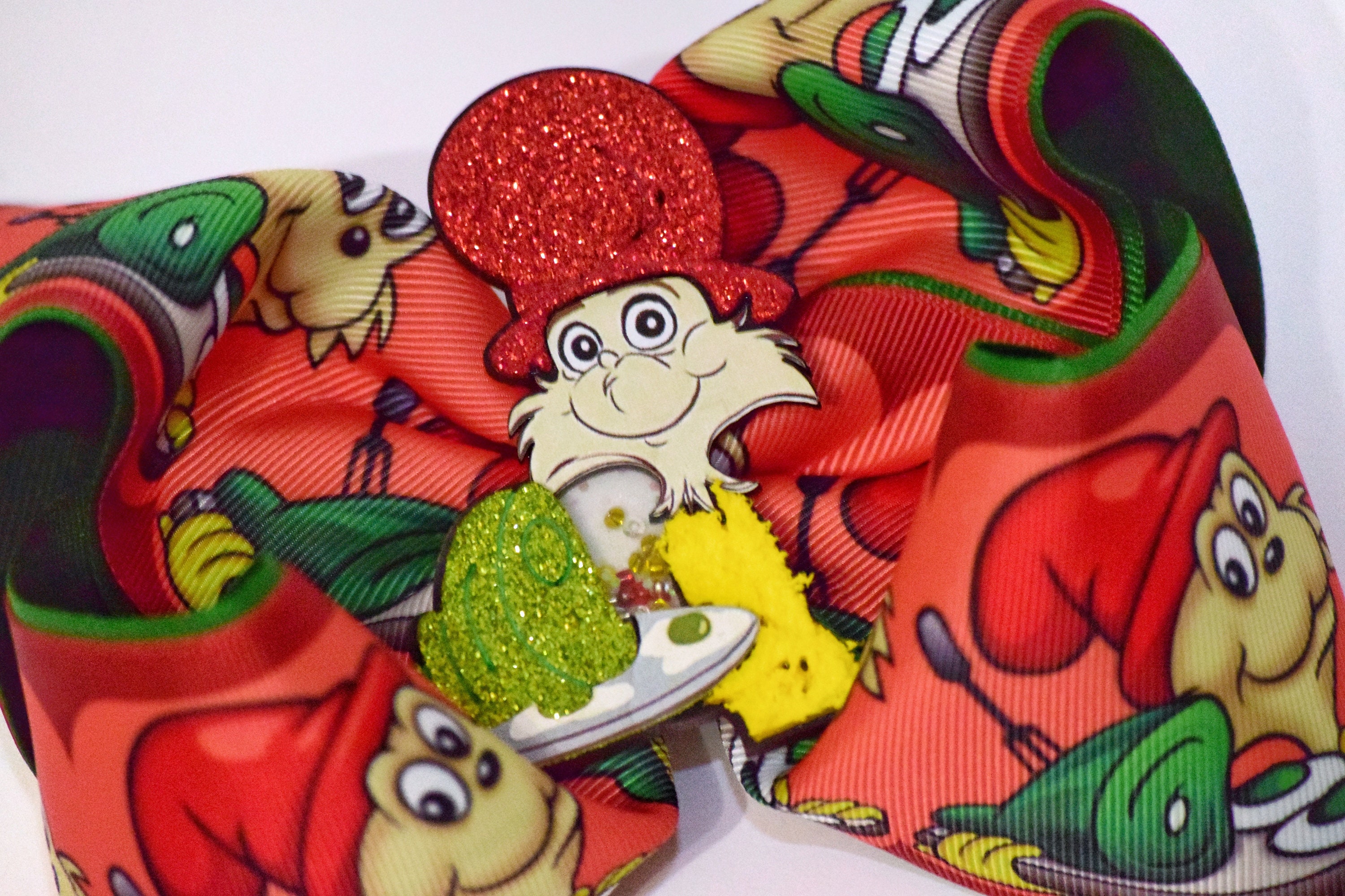 Green Eggs & Ham Hair Bow, Dr Seuss Hair Bow, Boutique Hair Bow, Big ...
