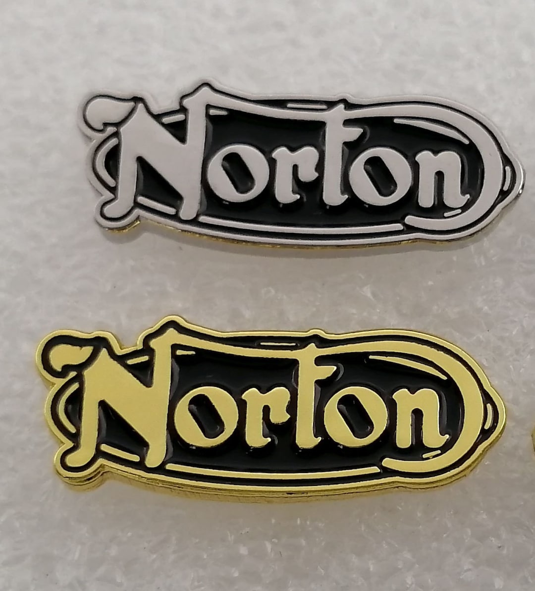 Norton Motorcycle Pin - Gold or Silver (max.dim 25mm) - Enamel Metal ...