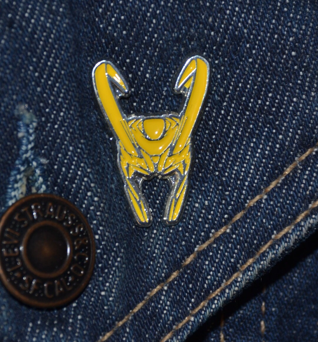 Loki Style Helmet Pin max.dim 25mm Enamel Metal Lapel Pin Badge - Etsy