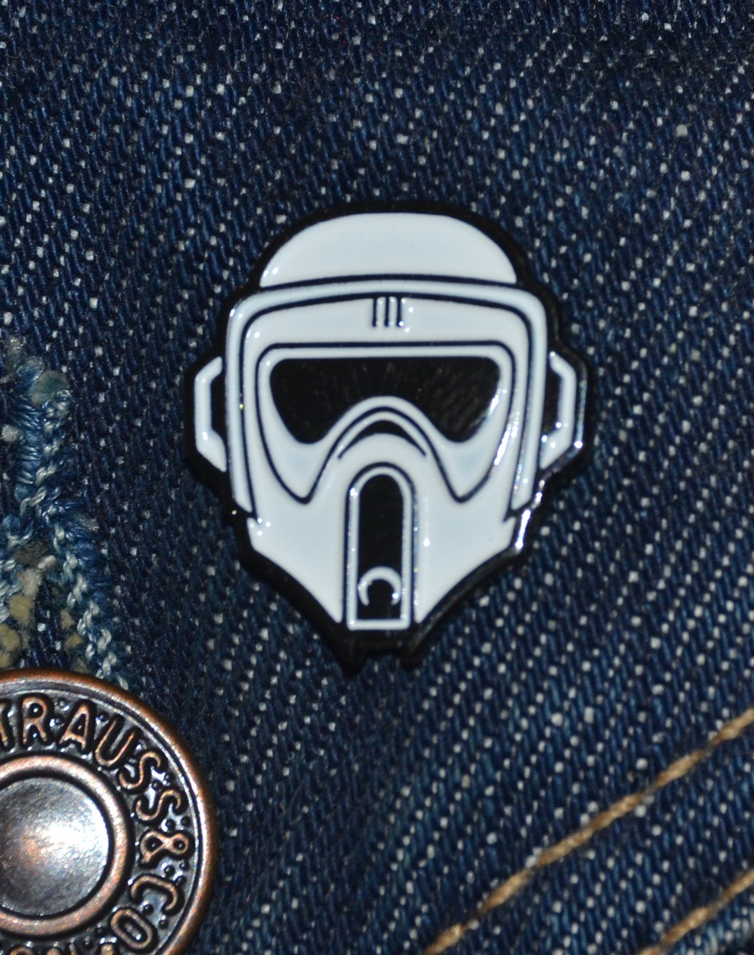 Biker Scout Helmet Pin max. Dim 22mm Star Wars Enamel Metal Lapel Pin ...