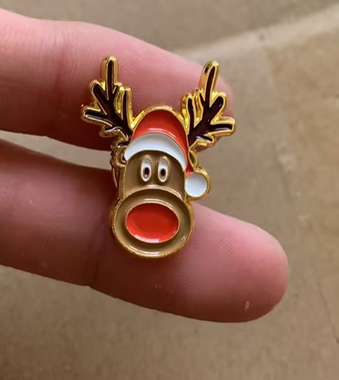 Rudolph the Red Nose Raindeer Pin max.dim 25mm Enamel - Etsy