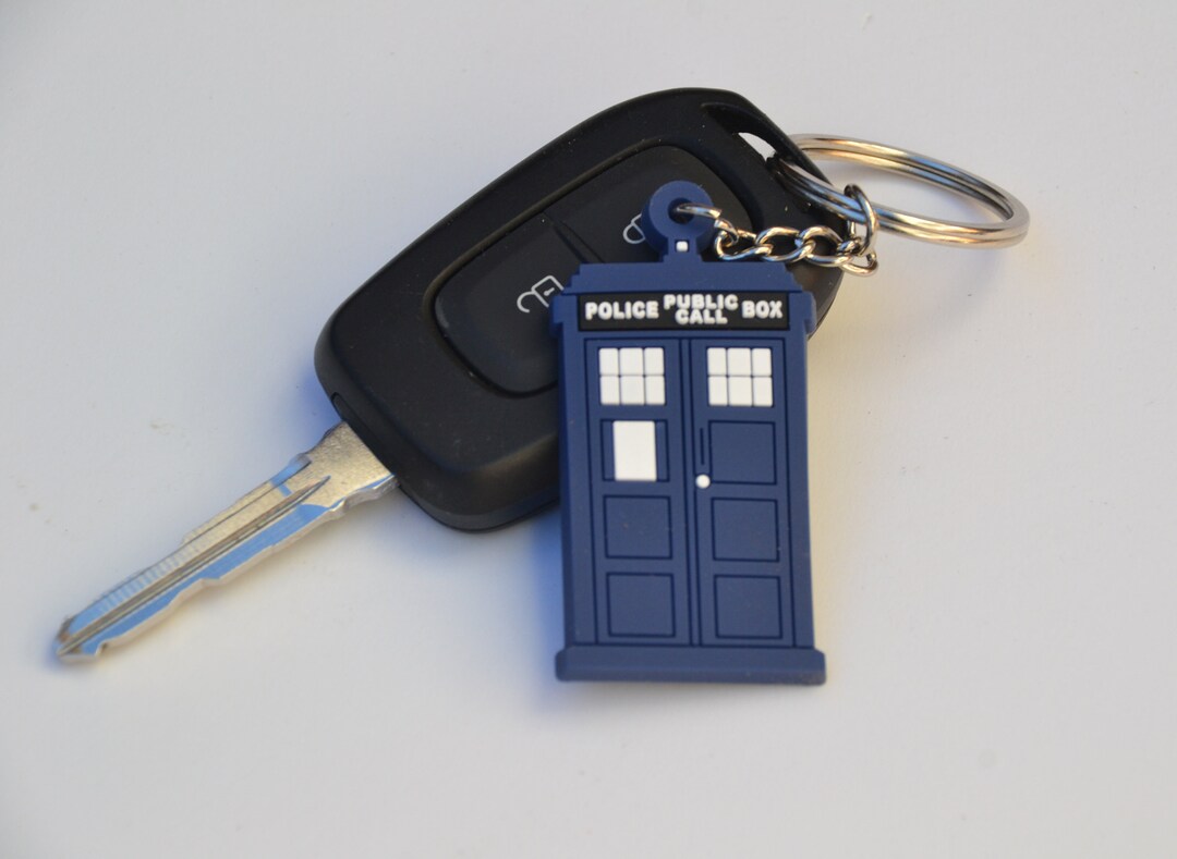 Tardis Style Soft Key Ring Key Chain - Lightweight, Bendable, Dim 2 ...