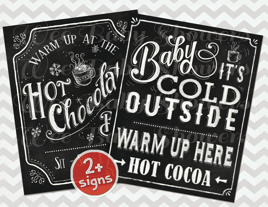 Hot Cocoa Bar Sign, Hand Drawn Chalkboard Hot Chocolate - Etsy