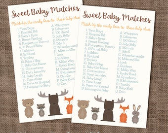 Baby Shower Game Woodland Animals Baby Name Game | Etsy