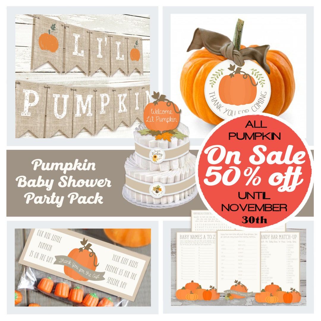 Baby Shower Party Pack Pumpkin Baby Shower - Etsy