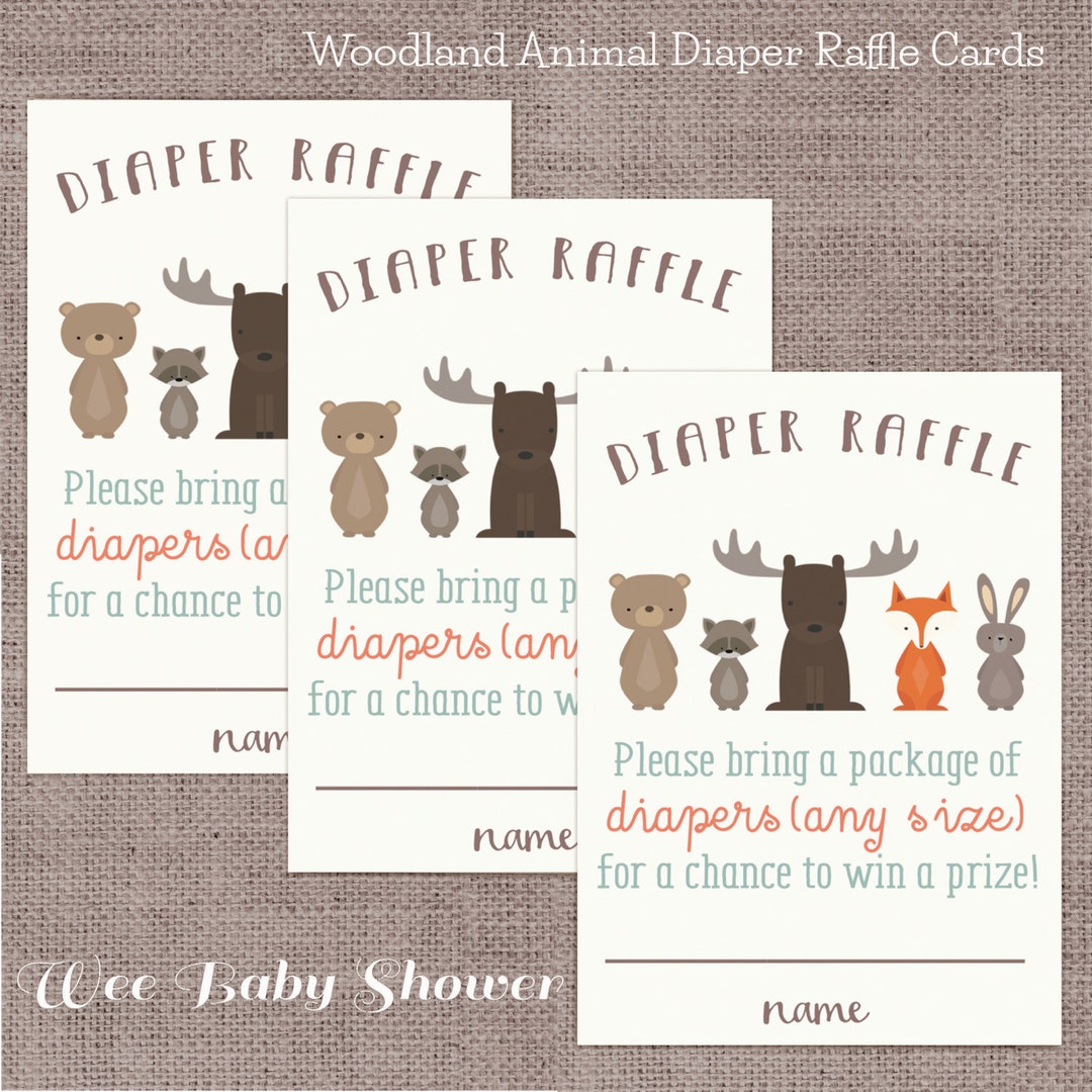 Diaper Raffle Woodland Animals - Etsy