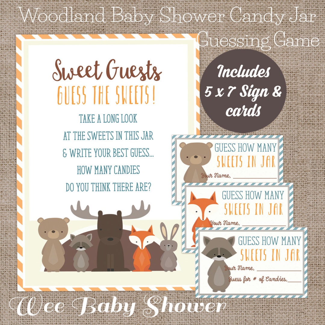 Woodland Baby Shower Candy Guessing Game - Etsy