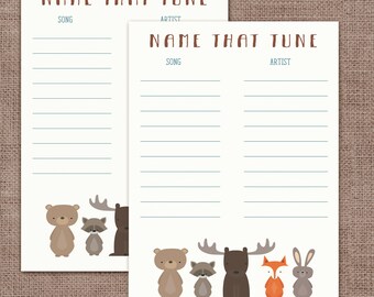 Baby Shower Game Woodland Animals Original Baby Name Game | Etsy