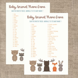 Baby Shower Game Woodland Animals Baby Name Game - Etsy