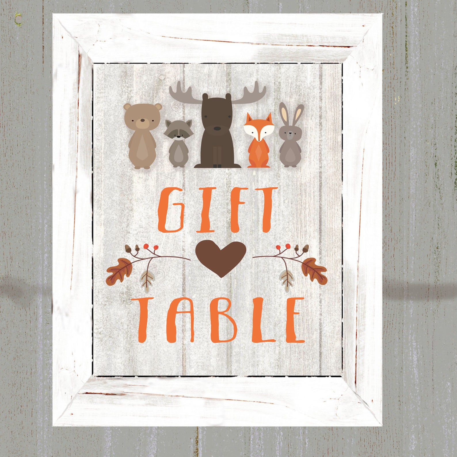 Woodland Animals Gift Table Sign | Etsy