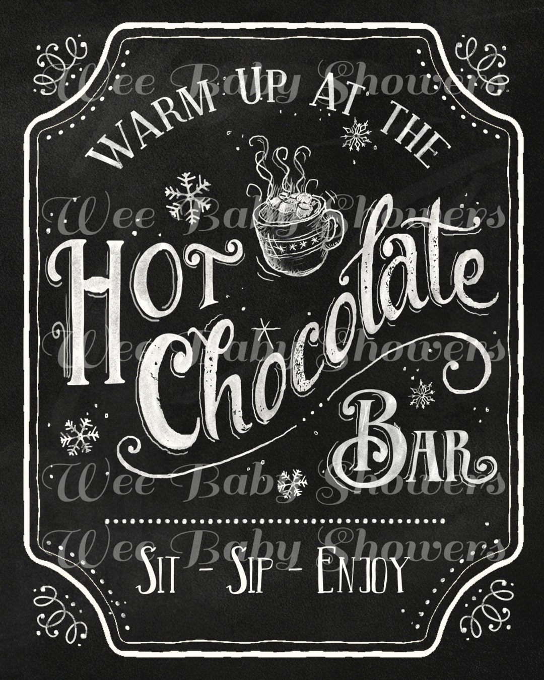 Hot Cocoa Bar Poster, Hand Drawn Chalkboard Hot Chocolate - Etsy