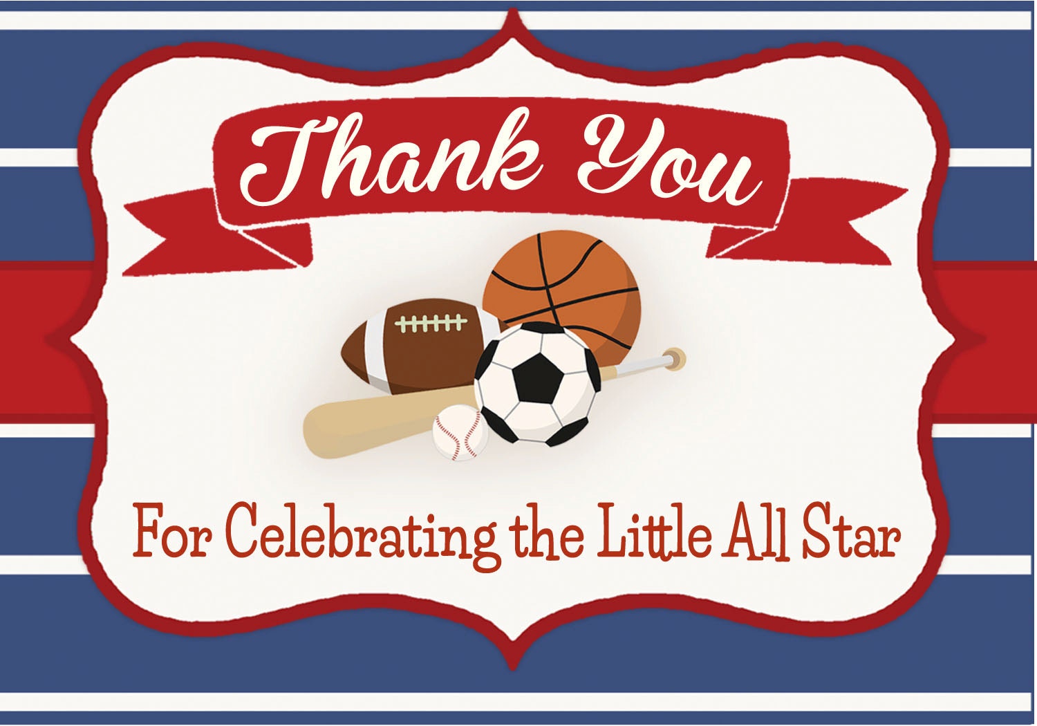 Allstar Thank You Cards - Etsy