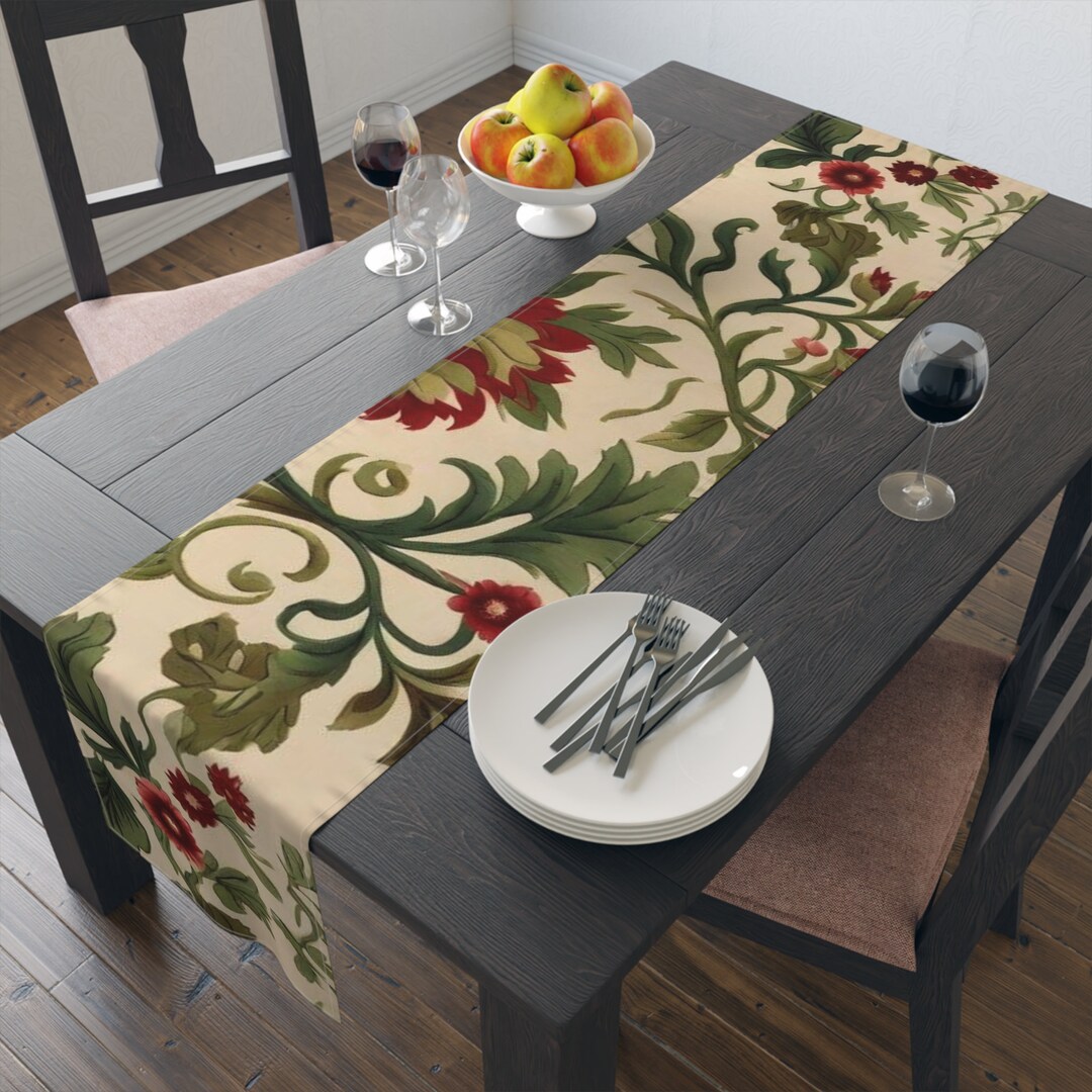 Tuscan Floral Vibrance Table Runner cotton, Poly - Etsy