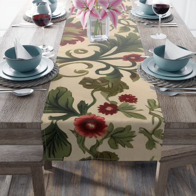 Tuscan Floral Vibrance Table Runner cotton, Poly - Etsy