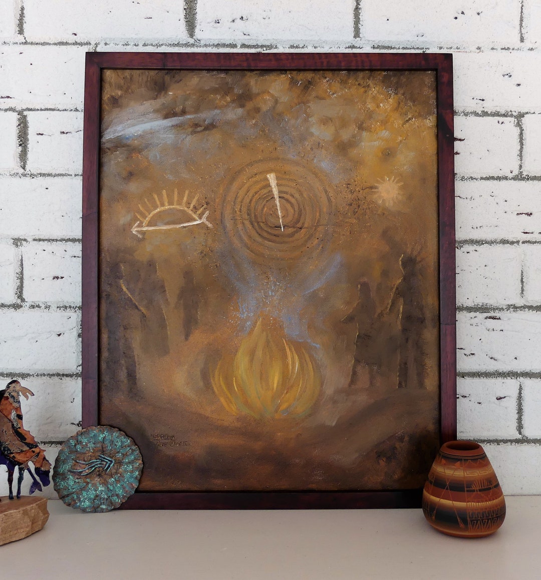 Anasazi Sun Dagger Oil Painting, Native American Art (17.25x21.25) - Etsy