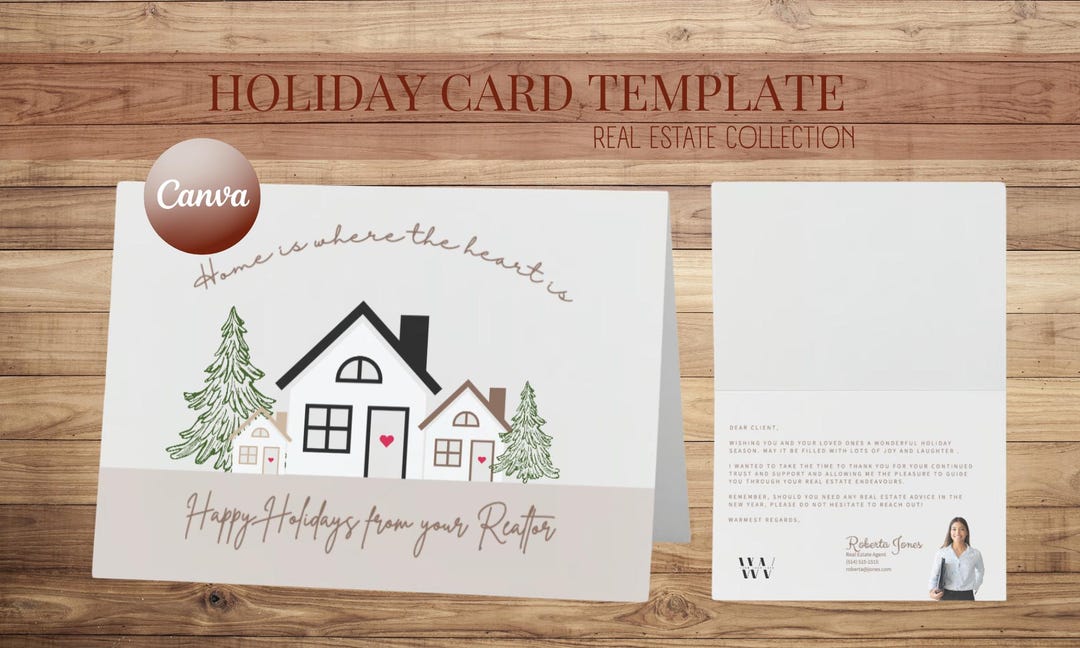 Real Estate Holiday Cards, Holiday Card Template, Christmas Card ...