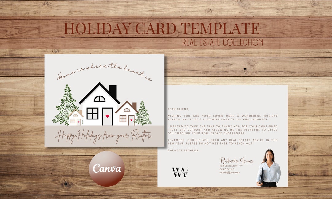 Real Estate Holiday Cards, Holiday Card Template, Christmas Card ...