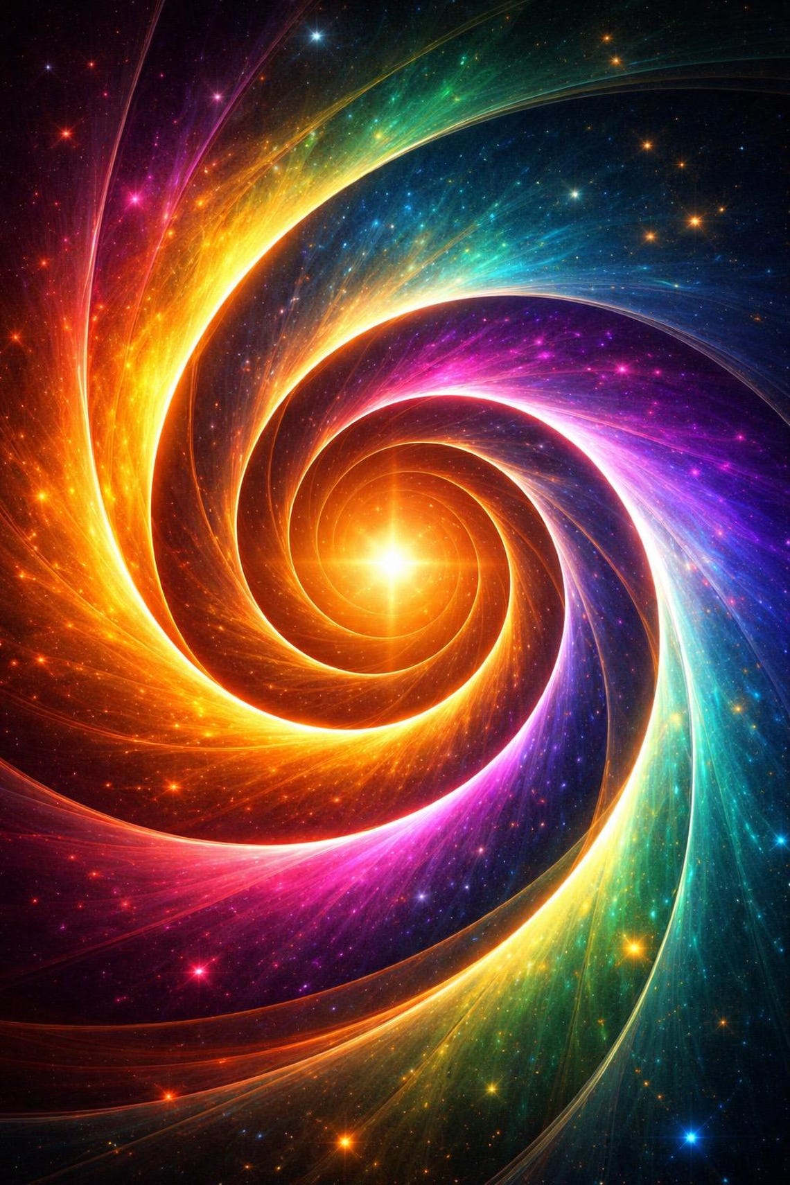 Rainbow Phi Spiral | Calming Phone Wallpaper for Focus, Reset & Nervous ...