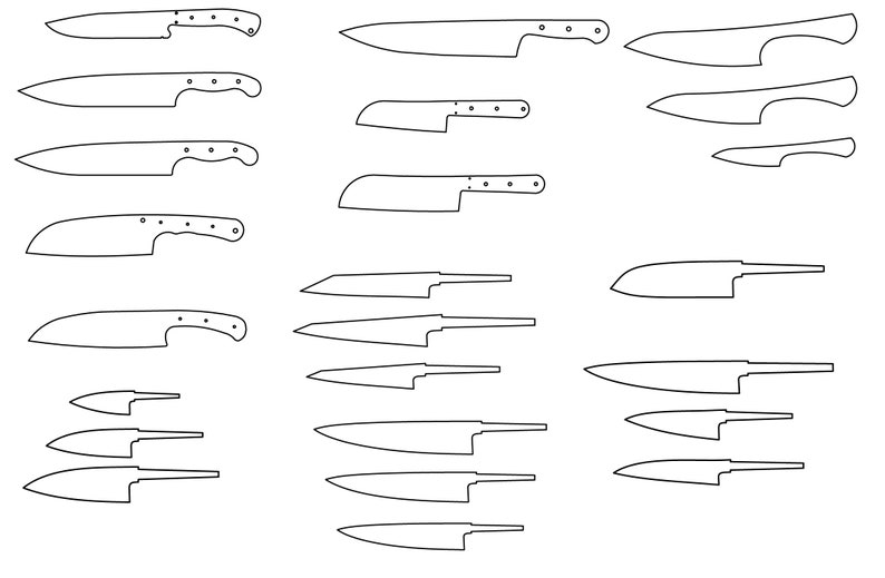 Bundle 5 of Knife Template Files for Laser Cutting, Plasma Cutting and ...