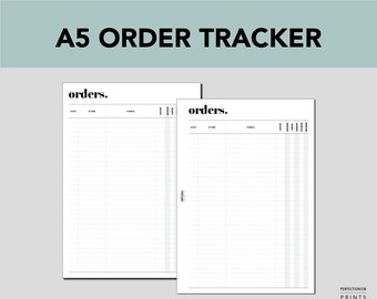 A5 Inserts : Purchase Tracker Planner Printable Order - Etsy