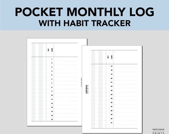 Pocket Monthly Habit Tracker Printable Routin Track - Etsy