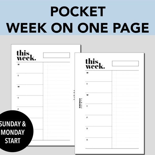 POCKET RINGS Monthly Overview PRINTABLE Planner Insert - Etsy