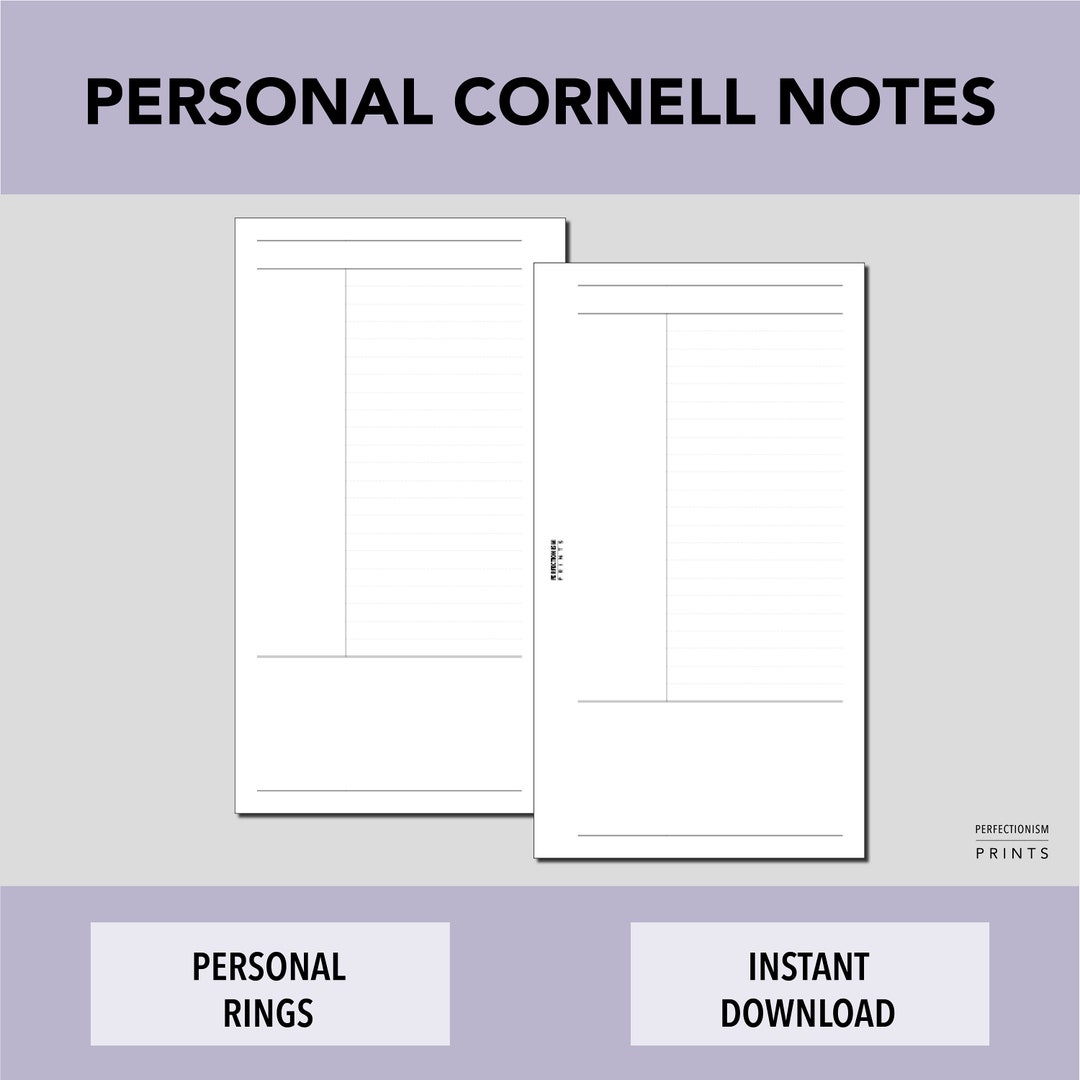 PERSONAL RINGS Cornell Notes PRINTABLE Planner Insert - Etsy