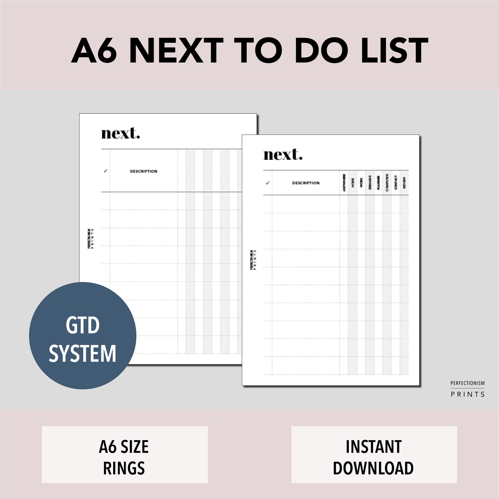 A6 RINGS Next to Do List, PRINTABLE Planner Insert, List to Help Get ...