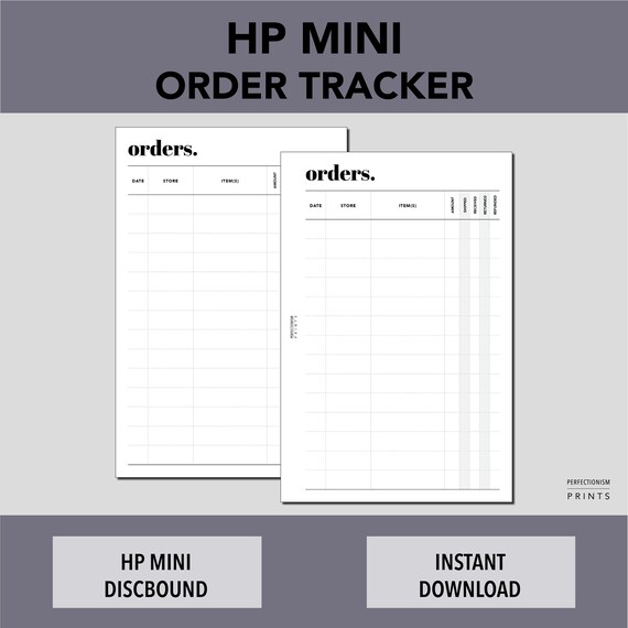 HP MINI Order Tracker PRINTABLE Planner Insert Purchase | Etsy