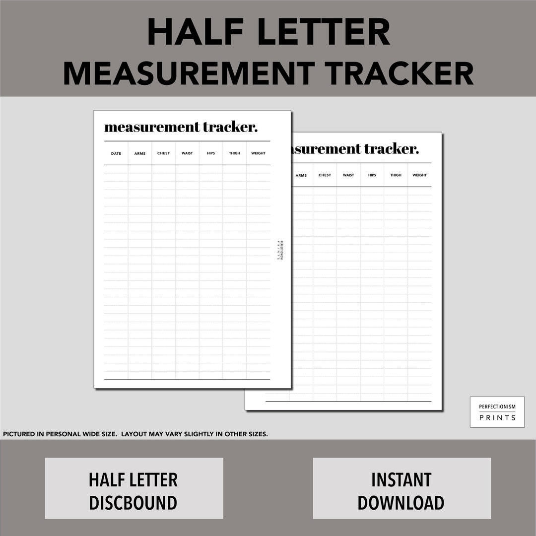 HALF LETTER Measurement Tracker - Etsy