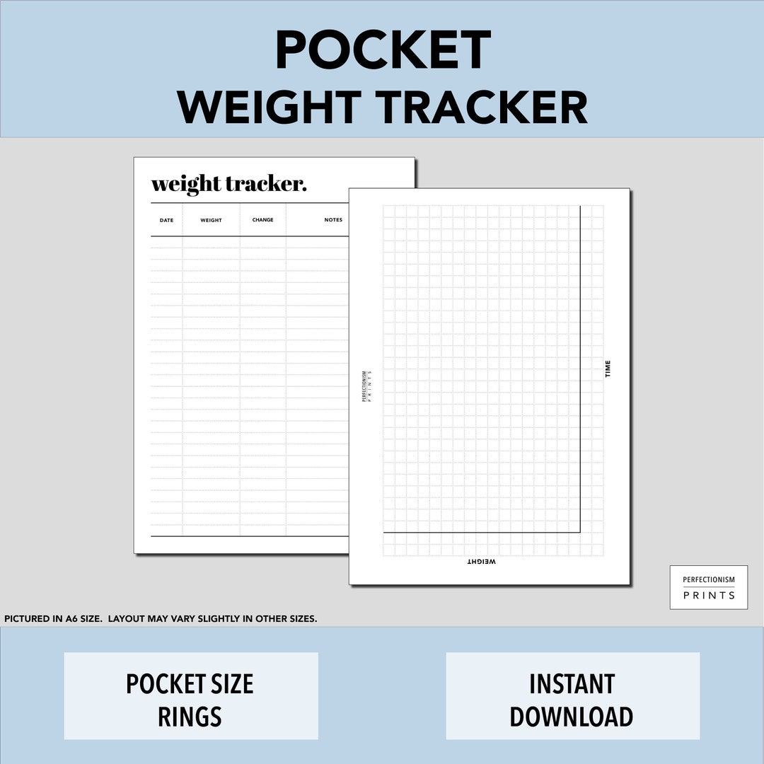 POCKET RINGS Weight Tracker // Weight Log & Graph - Etsy