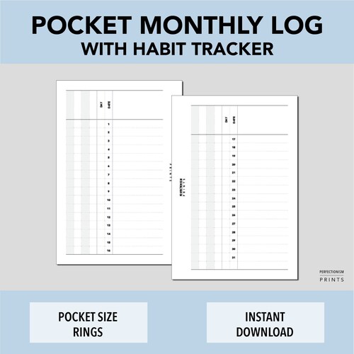 PERSONAL RINGS Habit Tracker PRINTABLE Planner Insert - Etsy