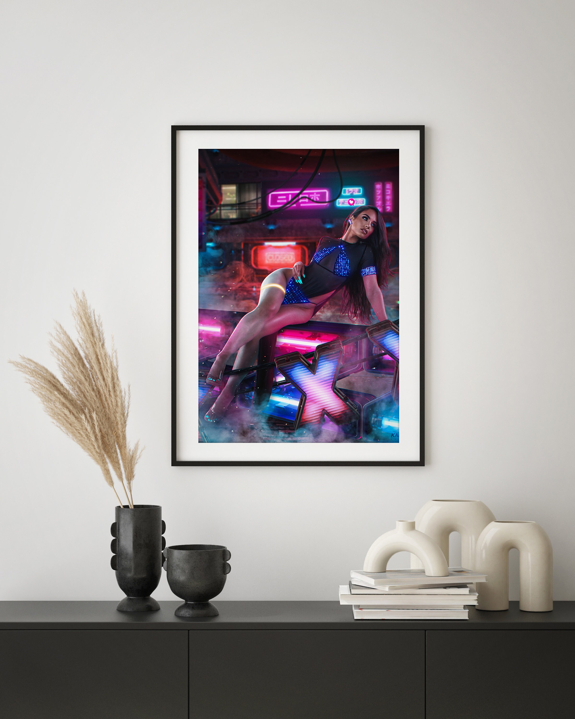 Hot Cyber Girl - Cyberpunk Futuristic Poster - Etsy