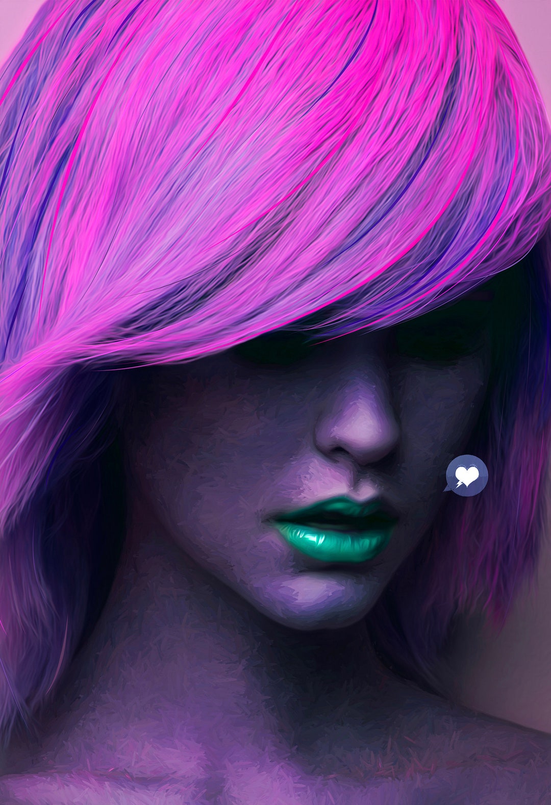 Lollipop - Punk Emo Vibrant Pink Neon Illustration Poster - Etsy