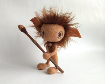 Gatekeeper Spirit, Needle Felted Fantasy Creature, Posable Wool ...