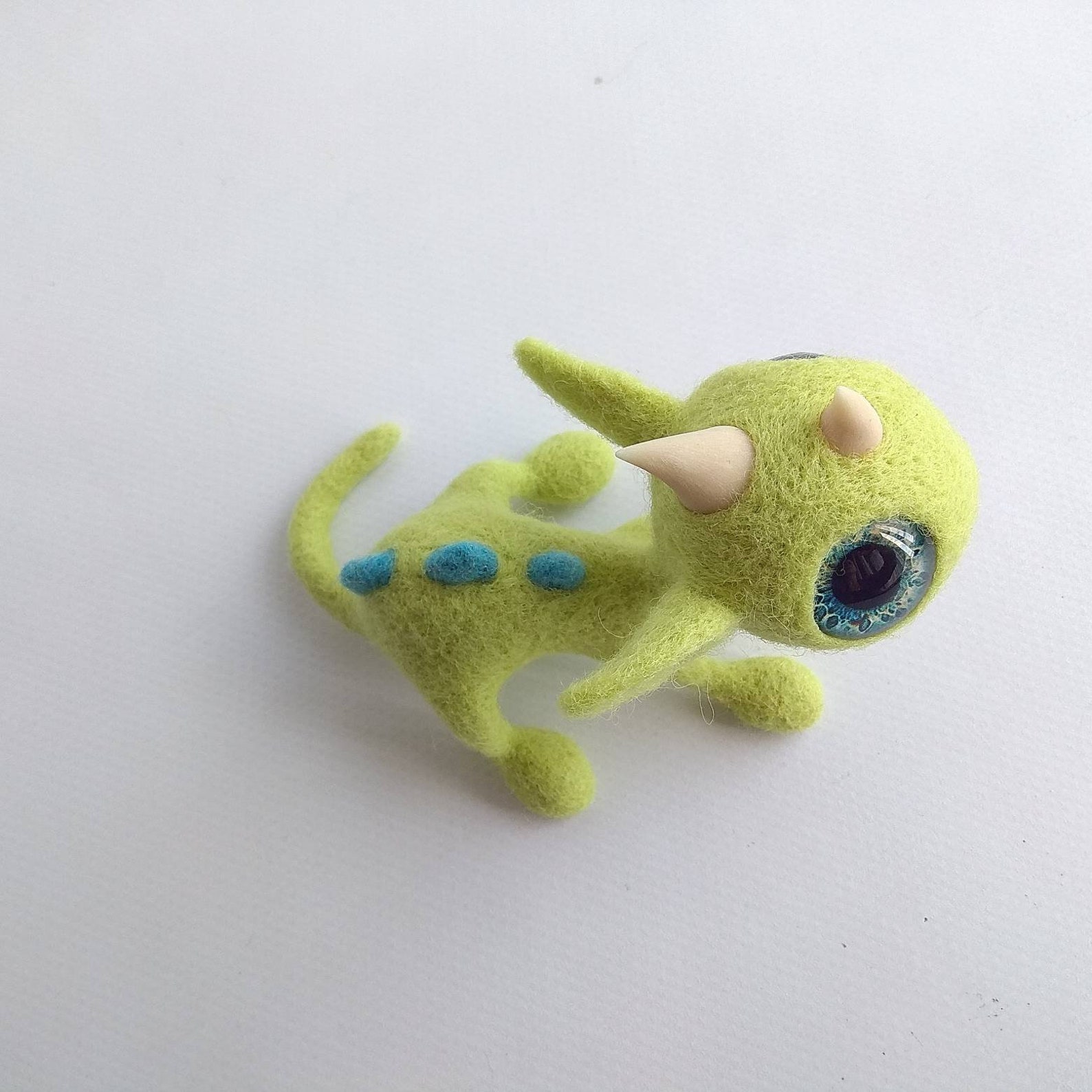 Wool Dragon Needle Felted Fantasy Creature on Wire Frame With - Etsy