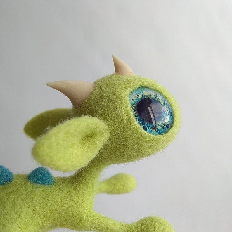 Wool Dragon Needle Felted Fantasy Creature on Wire Frame With - Etsy