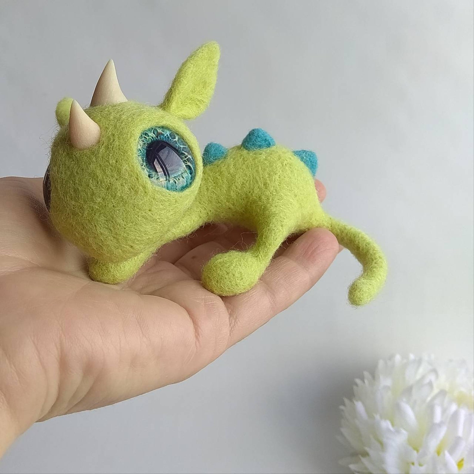 Wool Dragon Needle Felted Fantasy Creature on Wire Frame With - Etsy