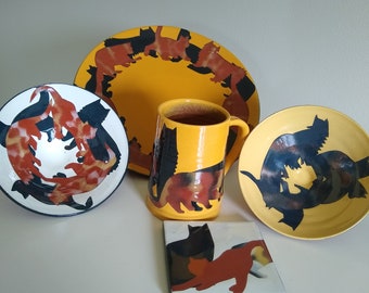 Cat Dinnerware Set - Etsy