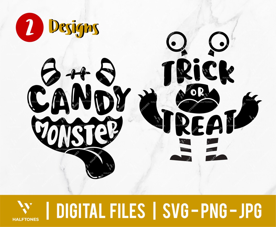 Candy Monster SVG Trick or Treat Svg Kids Halloween Svg - Etsy